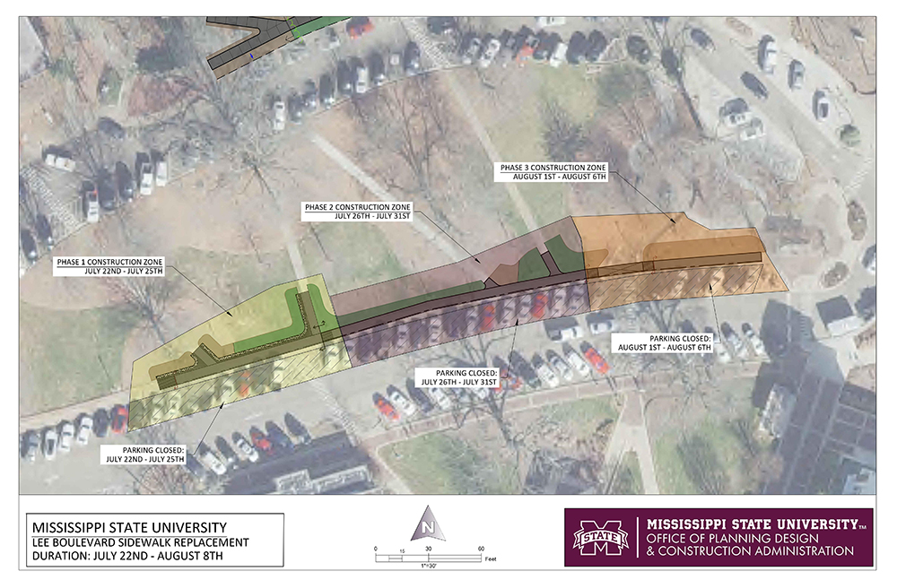 Lee Blvd. sidewalk replacement project impacts area infrastructure | Mississippi State University